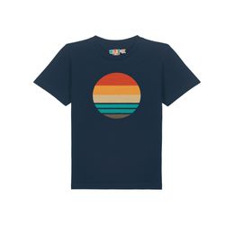 Watabout.kids T-Shirt 'Retro Sunset Ocean' Jungen Gr&ouml;&szlig;e 110/116 beige / navy / orange / blutrot
