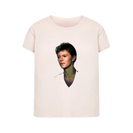 F4NT4STIC T-Shirt 'TV Times Pop Star David Bowie 1977' Damen Gr&ouml;&szlig;e M beige / ros&eacute; / schwarz