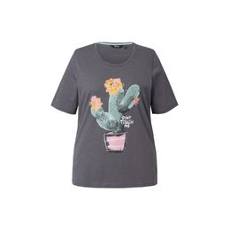 Ulla Popken T-Shirt Damen Gr&ouml;&szlig;e M/L graphit / jade / orange / rosa
