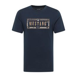 Mustang T-Shirt 'Austin' Herren Gr&ouml;&szlig;e L navy / hellbraun / offwhite