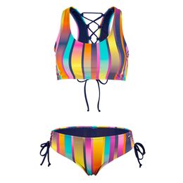 Beco The World Of Aquasports Bikini 'Summer Stripes' Damen Gr&ouml;&szlig;e S blau / mischfarben