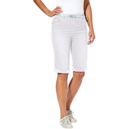 CR&Eacute;ATION L Damen Jeansbermudas mit Gratis-G&uuml;rtel wei&szlig; Gr&ouml;&szlig;e 44