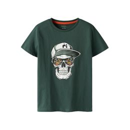 name it T-Shirt 'NKMLorne' Jungen Gr&ouml;&szlig;e 122/128 dunkelgr&uuml;n / orange / schwarz / wei&szlig;