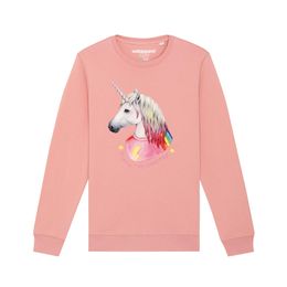 Watapparel Sweatshirt ' Flash, the unicorn ' Herren Gr&ouml;&szlig;e L mischfarben / rosa