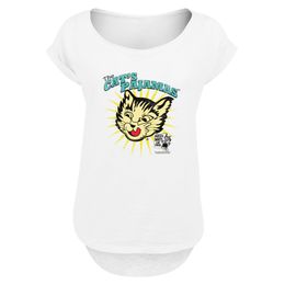 F4NT4STIC T-Shirt 'Puss N Boots The Cats Pajamas Vintage Art' Damen Gr&ouml;&szlig;e XS gelb / smaragd / wei&szlig;