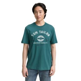 Tom Tailor Damen Tom Tailor T-Shirt mit gro&szlig;em Logofrontprint gr&uuml;n L