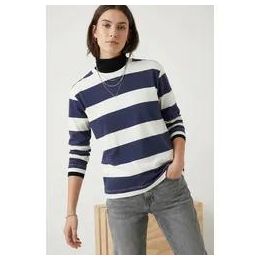 Langarmshirt soyaconcept "SC-BARNI 47", Damen, Gr. L, navy combi, Jersey, Obermaterial: 48% Modal, 48% Polyester, 4% Elasthan, gestreift, regular fit normal, Rundhals, Shirts Langarmshirt