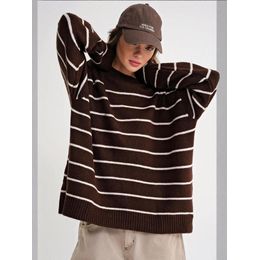 Mixray Pullover Damen Gr&ouml;&szlig;e S/L braun / wei&szlig;