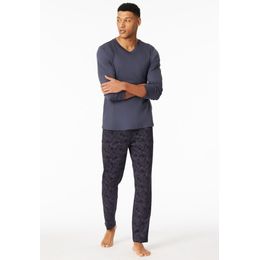 Schiesser Pyjama Herren Gr&ouml;&szlig;e M/L marine / dunkelblau