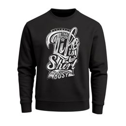 Neverless Sweatshirt 'Life is too Short' Herren Gr&ouml;&szlig;e 4XL schwarz