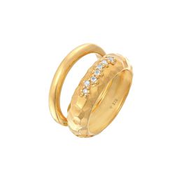 Elli Premium Ring Damen Gr&ouml;&szlig;e 56 gold / transparent