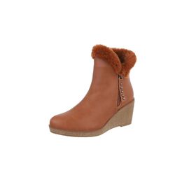 Ital-Design Stiefelette Damen Gr&ouml;&szlig;e 38 camel Winterschuhe