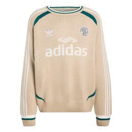 adidas originals Pullover 'Adicolor Blokecore' Damen Gr&ouml;&szlig;e 4XL beige / gr&uuml;n / wei&szlig;