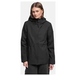 Outdoorjacke Marikoo "Katzilein", Damen, Gr. L, schwarz, Obermaterial: 100% Polyester; Futter: 100% Polyester; Wattierung: 100% Polyester; &Auml;rmelfutter: 100% Polyester, Jacken Outdoorjacke, Leichte &Uuml;bergangsjacke mit Kapuze und Kordelzug