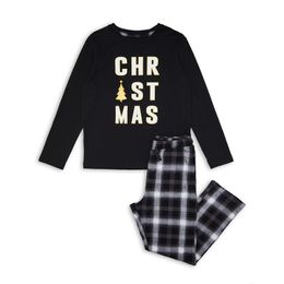 Threadgirls Schlafanzug 'Christmas Nightwear Harold' M&auml;dchen Gr&ouml;&szlig;e 116 schwarz