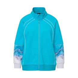 Ulla Popken Sweatjacke Damen Gr&ouml;&szlig;e 7XL/8XL t&uuml;rkis / mischfarben