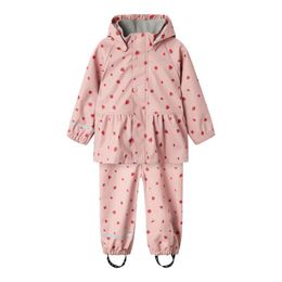 name it M&auml;dchen Regenjacke &raquo;NMFDRY10 RAIN SET AOP FO&laquo; Set, mit Kapuze mit passender Hose 92