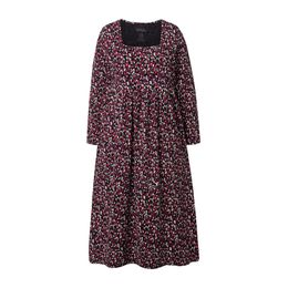 Ulla Popken Kleid Damen Gr&ouml;&szlig;e 46/48 lila / rubinrot / pastellrot / schwarz Winterkleid