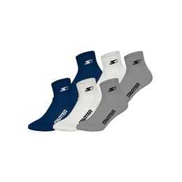 starters Starter Socken 'Quarter' Herren Gr&ouml;&szlig;e 39/42 navy / graumeliert / wei&szlig;