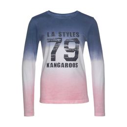 Kangaroos Langarmshirt M&auml;dchen Gr&ouml;&szlig;e 176/182 marine / hellpink / wei&szlig;