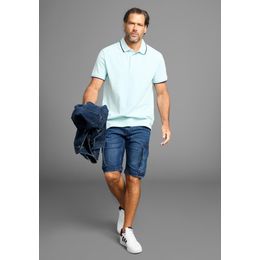 H.i.s Em Poloshirt Herren Gr&ouml;&szlig;e S aqua / dunkelblau