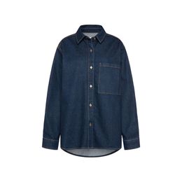 Senses.the Label Blusenjacke im Raw Denim Look Damen Gr&ouml;&szlig;e M/L dunkelblau