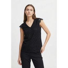 Pieces Damen Pieces Spitzentop &raquo;PCOLLINE SL LACE V-NECK TOP WVN NOOS&laquo; schwarz S