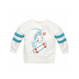Pinokio Sweatshirt Jungen Gr&ouml;&szlig;e 98 t&uuml;rkis / dunkelorange / wei&szlig;