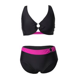 Ulla Popken Bikini Damen Gr&ouml;&szlig;e XL pink / schwarz
