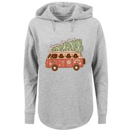 F4NT4STIC Sweatshirt 'Groovy Christmas Camper Van' Damen Gr&ouml;&szlig;e S grau / mischfarben