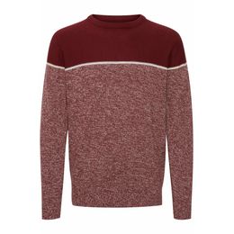 INDICODE Jeans Strickpullover 'IDLy' Herren Gr&ouml;&szlig;e S karminrot / wei&szlig;