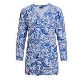 GOLDNER Bluse Damen Gr&ouml;&szlig;e S/M royalblau / hellblau