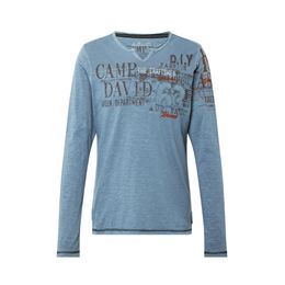 CAMP DAVID Shirt 'The Craftsmen' Herren Gr&ouml;&szlig;e M taubenblau / dunkelblau / rot