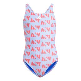 adidas Performance Sportbadeanzug 'Logo Graphic V-Back Swimsuit' M&auml;dchen Gr&ouml;&szlig;e 152 pastelllila / rot