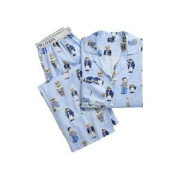 Polo Ralph Lauren Pyjama ' Iconic Bear ' Damen Gr&ouml;&szlig;e M blau Winterkleid