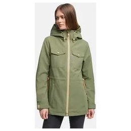 Outdoorjacke Marikoo "Sohaa", Damen, Gr. L, olive leaf, Obermaterial: 100% Polyester; Kapuze: 62% Polyester, 33% Baumwolle, 5% Elasthan; Wattierung: 100% Polyester; &Auml;rmelfutter: 100% Polyester, Jacken Outdoorjacke, Leichte Outdoorjacke mit Kapuze und Kordelzug