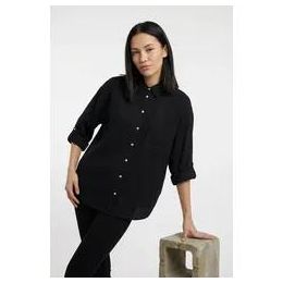 Langarmbluse Vila "VIPRISILLA L/S LOOSE SHIRT - NOOS", Damen, Gr. 36, schwarz beauty, Web, Obermaterial: 50% Viskose, 40% Baumwolle, 10% Leinen, unifarben, l&auml;ssig geschnitten normal, Blusen