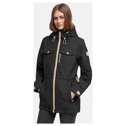 Outdoorjacke Marikoo "Sohaa", Damen, Gr. S, schwarz, Obermaterial: 100% Polyester; Kapuze: 62% Polyester, 33% Baumwolle, 5% Elasthan; Wattierung: 100% Polyester; &Auml;rmelfutter: 100% Polyester, Jacken Outdoorjacke, Leichte Outdoorjacke mit Kapuze und Kordelzug