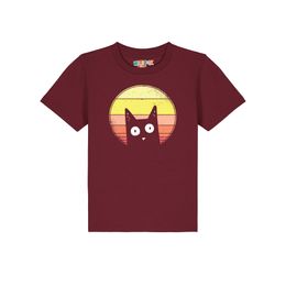 Watabout.kids T-Shirt 'Sunset Cat' Jungen Gr&ouml;&szlig;e 152/158 gelb / orange / bordeaux