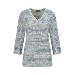 GOLDNER Pullover Damen Gr&ouml;&szlig;e M rauchblau / dunkelblau / offwhite