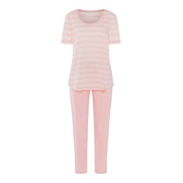 Hanro Pyjama ' Laura ' Damen Gr&ouml;&szlig;e L hellpink / offwhite Winterkleid
