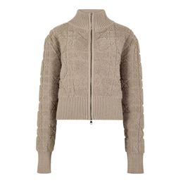 Apricot Boucle Knit Cropped Zip Cardigan ' ' Damen Gr&ouml;&szlig;e S braun