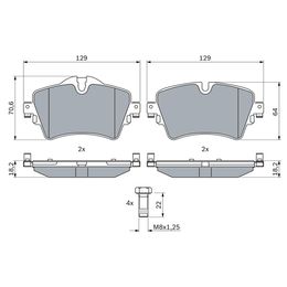 Bosch Bremsbelagsatz, Scheibenbremse 0 986 494 736 vorne rechts links f&uuml;r MINI ALPINA ROLLS-ROYCE BMW 34106874034 34116860017 34106863293