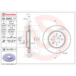 Brembo Bremsscheibe 09.D252.21 vorne rechts links bel&uuml;ftet 272mm f&uuml;r SUZUKI 5531170L00000 5531172L00 5531170L00