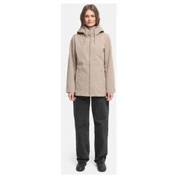 Outdoorjacke Marikoo "Minaa", Damen, Gr. M, taupe grau, Obermaterial: 100% Polyester; Futter: 100% Polyester; Wattierung: 100% Polyester; &Auml;rmelfutter: 100% Polyester, Jacken Outdoorjacke, Sportliche Outdoorjacke mit Kapuze und hochschlie&szlig;enden Kragen