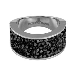 Jacques Lemans Ring Damen Gr&ouml;&szlig;e 54 schwarz / silber