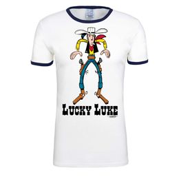 logoshirt T-Shirt 'Lucky Luke' Herren Gr&ouml;&szlig;e S wei&szlig;