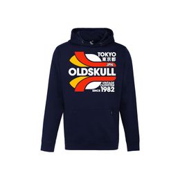Oldskull Kapuzensweater 'Retro Tokyopolis' Herren Gr&ouml;&szlig;e XL blau