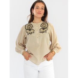 Honn&ecirc;te Atelier Bluse 'Feather' Damen Gr&ouml;&szlig;e S beige