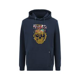 Oldskull Hoodie 'Xtreme Ramen Skull' Herren Gr&ouml;&szlig;e S dunkelblau / gelb